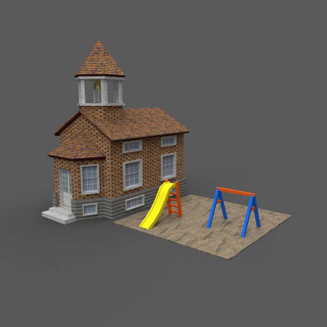 Cartoony Grade School 3D Model - TurboSquid 1240182
