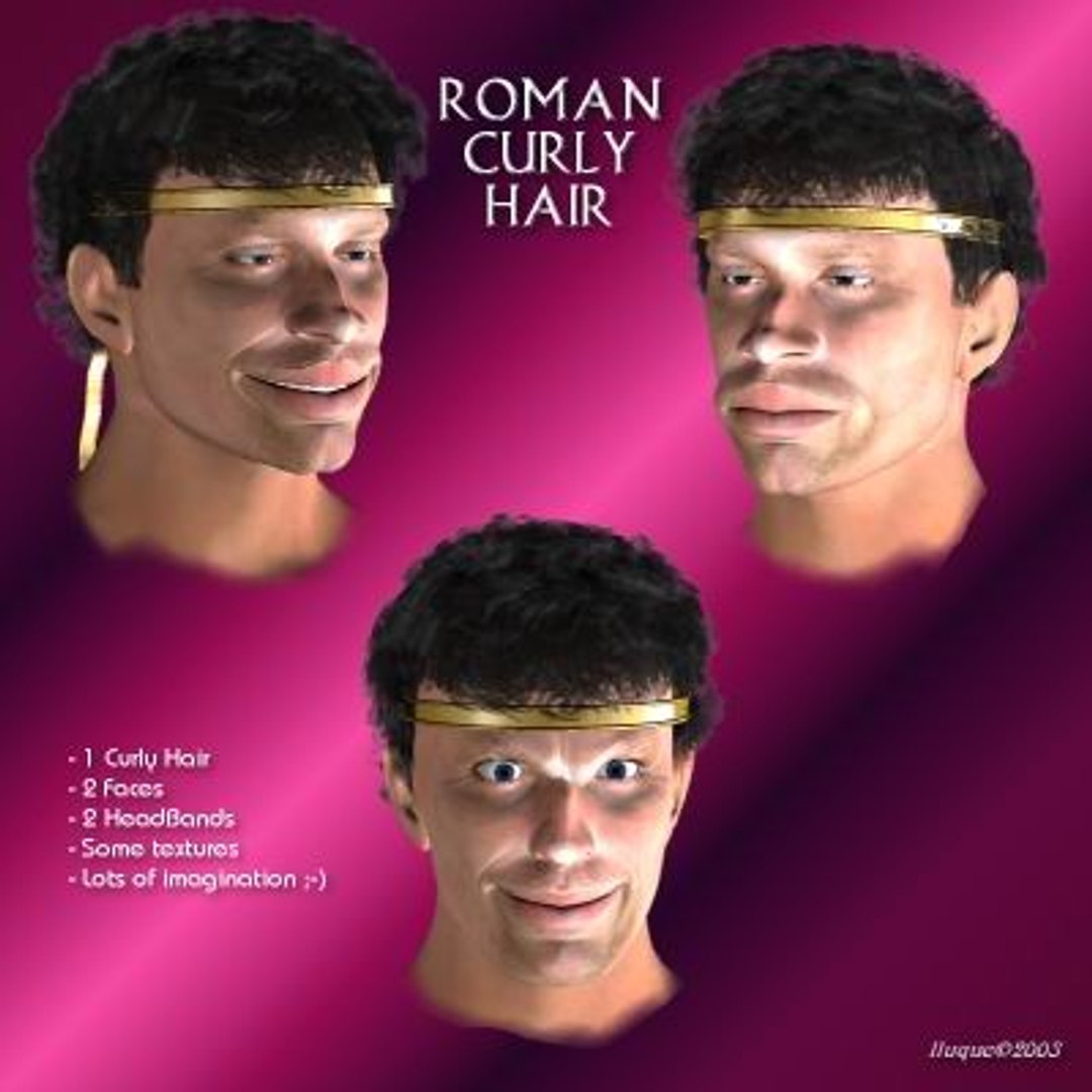 Roman Curly Hair Faces 3d Model