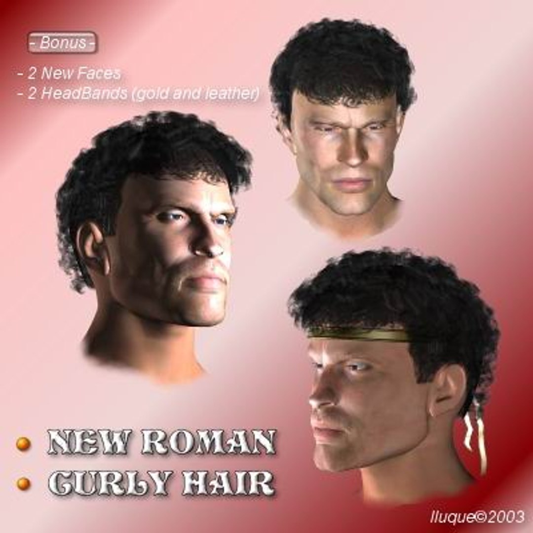 Roman Curly Hair Faces 3d Model
