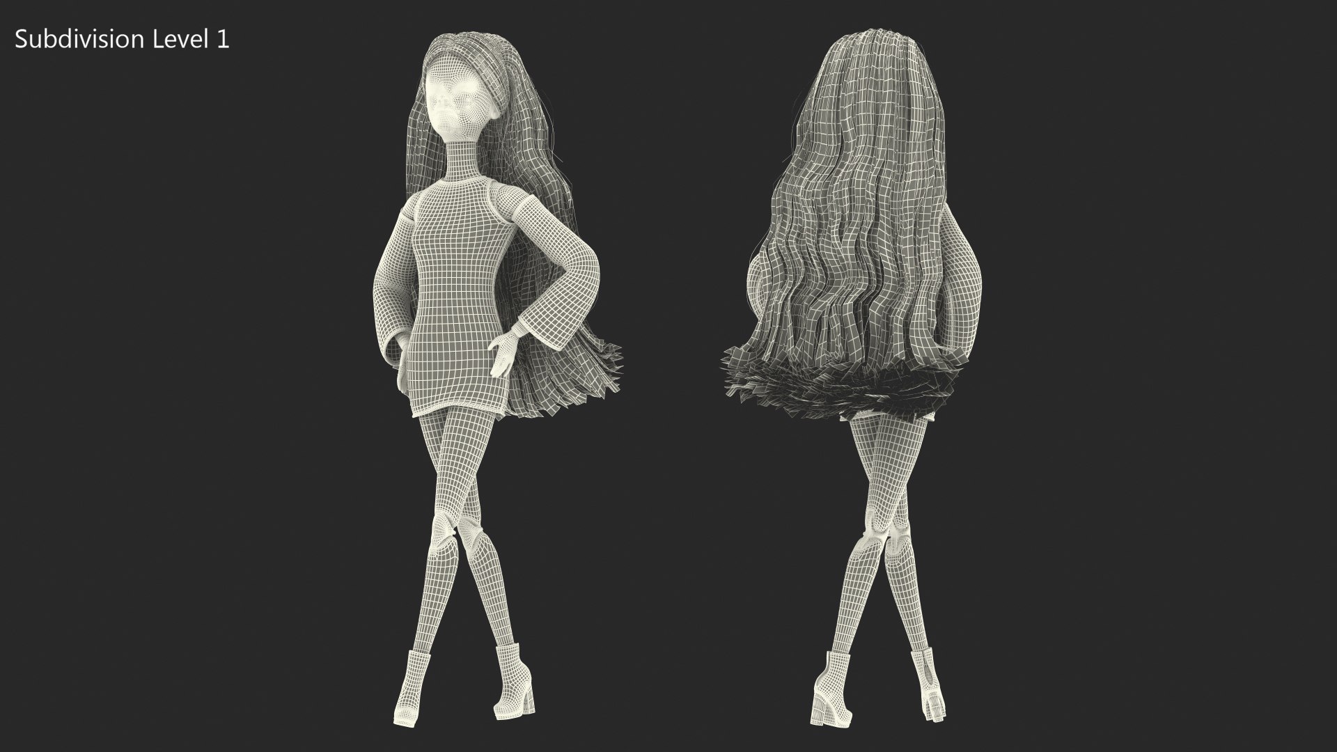 3D Barbie Doll White Dress - TurboSquid 1988183