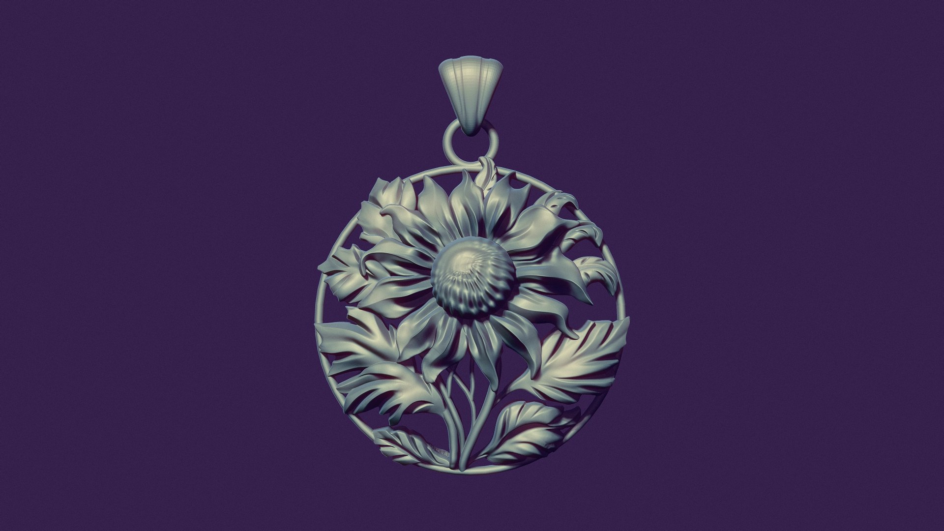 SUNFLOWER pendant for casting 3D model - TurboSquid 2064725