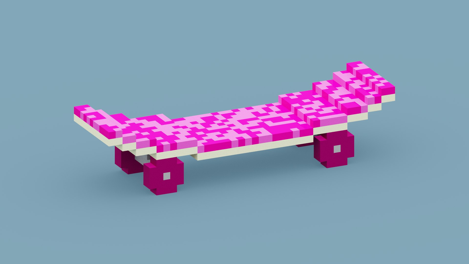 3D Voxel Pink Skateboard Model - TurboSquid 1976803