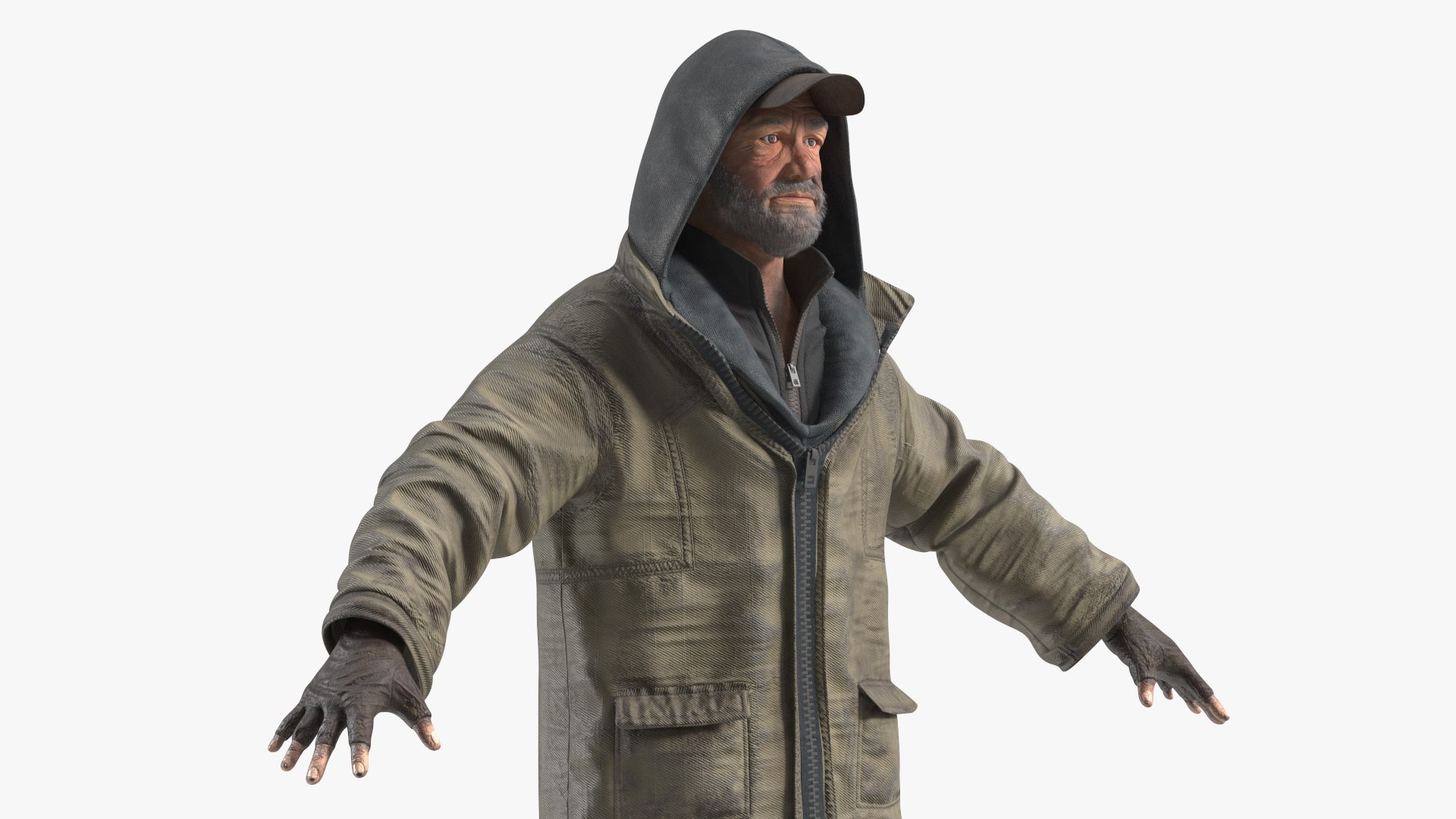 3D Model Homeless Old Man Rigged For Maya - TurboSquid 2302651