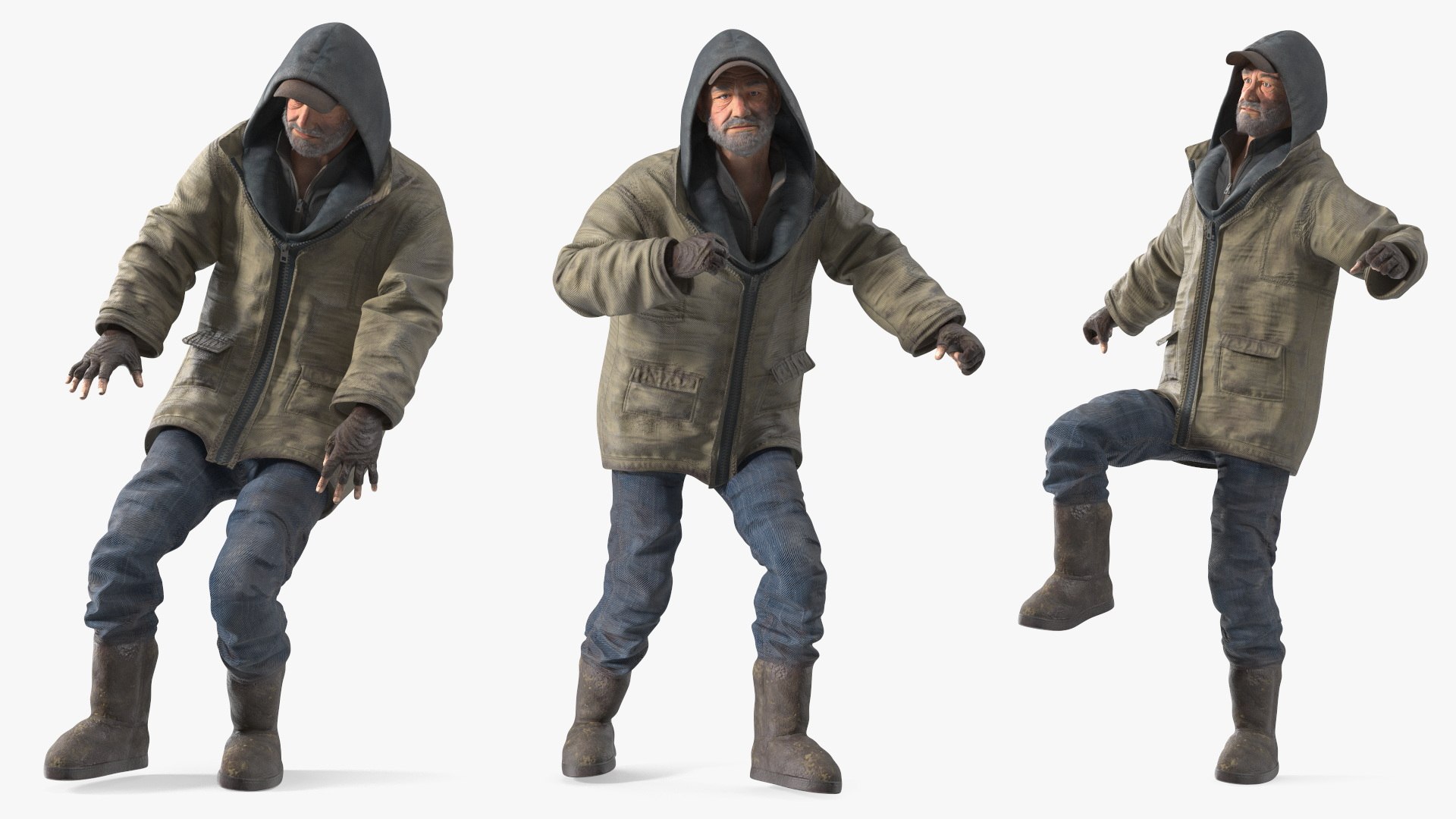 3D Model Homeless Old Man Rigged For Maya - TurboSquid 2302651