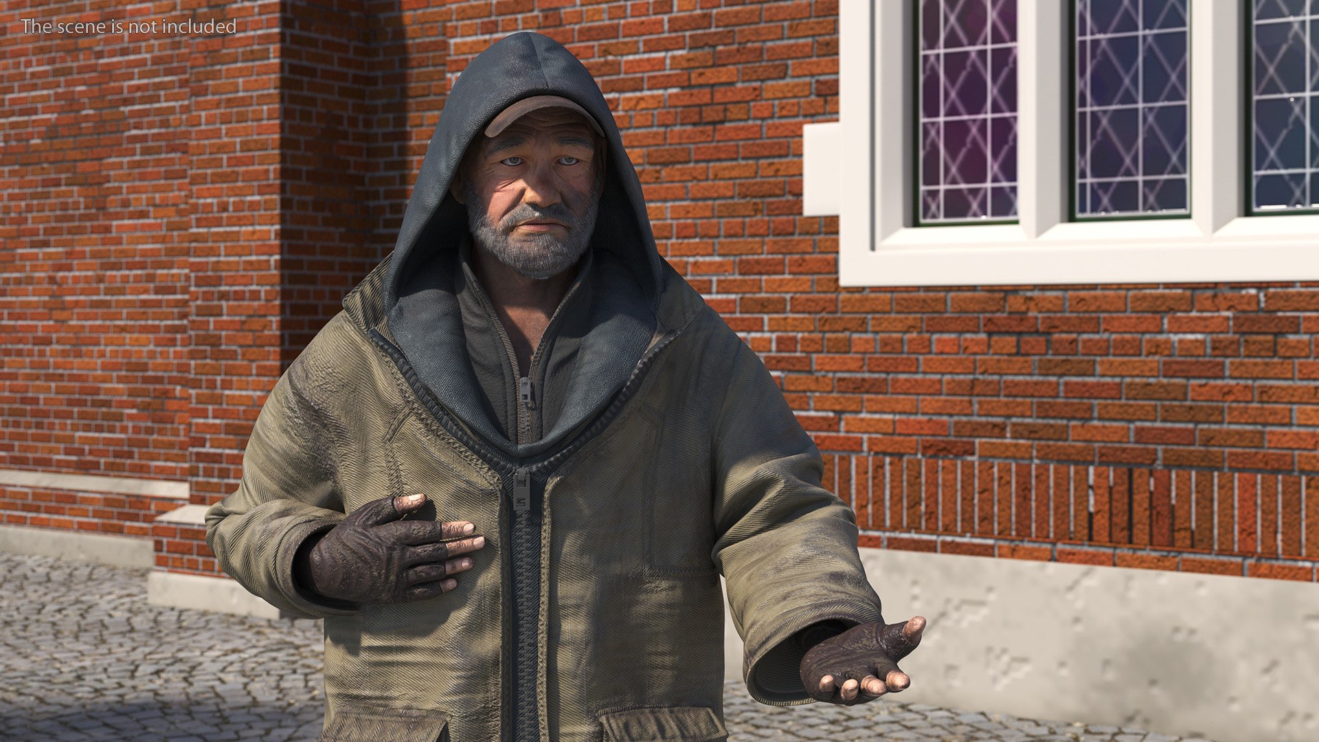 3D Model Homeless Old Man Rigged For Maya - TurboSquid 2302651