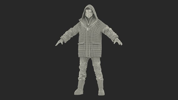 3D модель Бездомный старик, подстроенный для Майи - TurboSquid 2302651