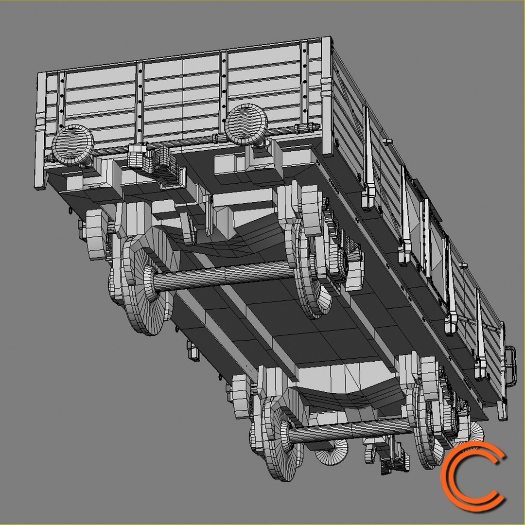Cargo Train Wagon 3d C4d
