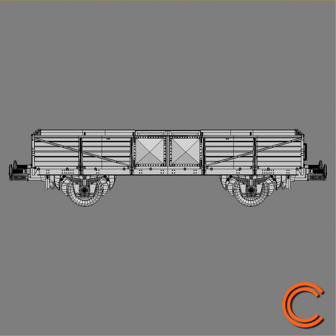 Cargo Train Wagon 3d C4d