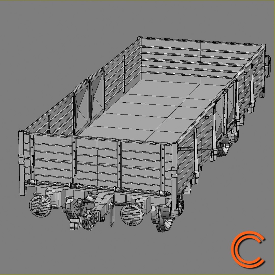Cargo Train Wagon 3d C4d
