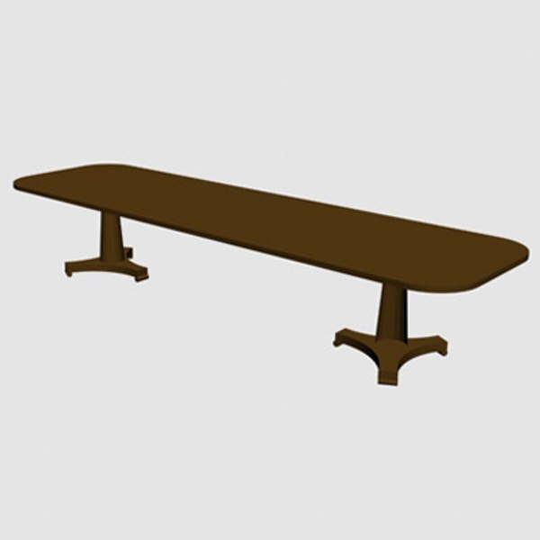traditional dining table long 3d model