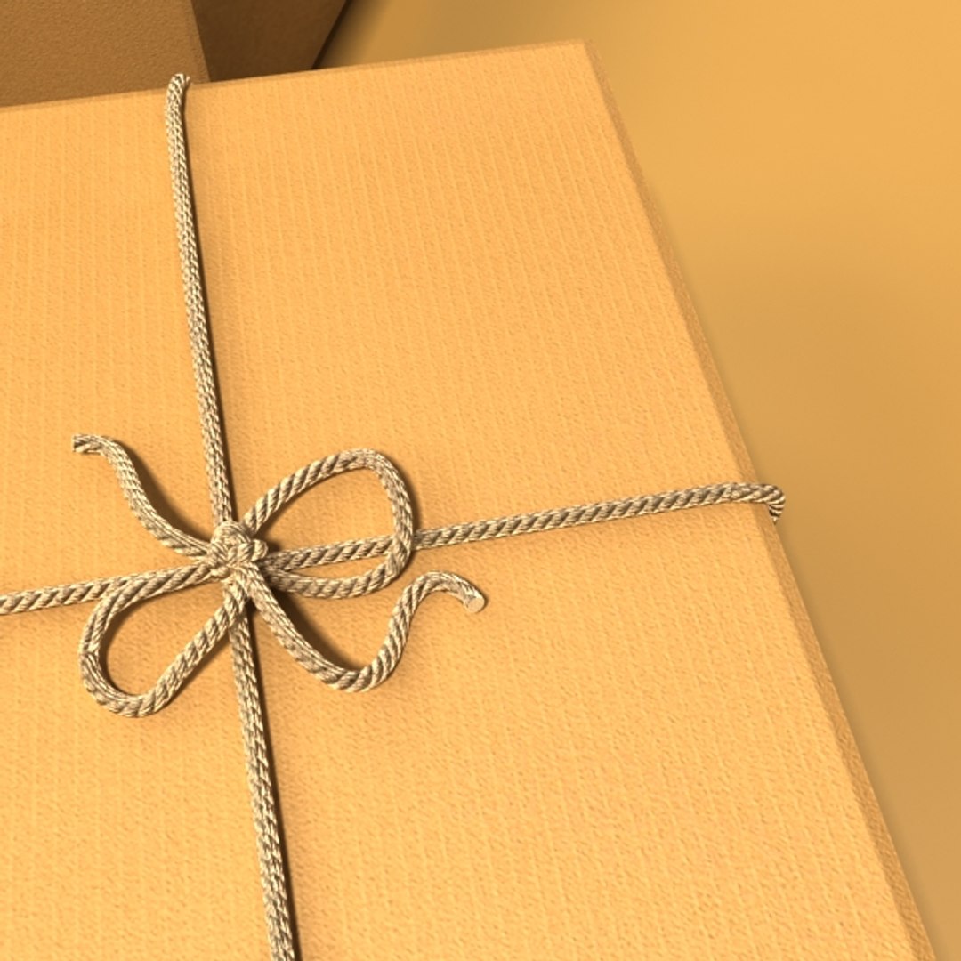 photorealistic cardboard box rope 3d max