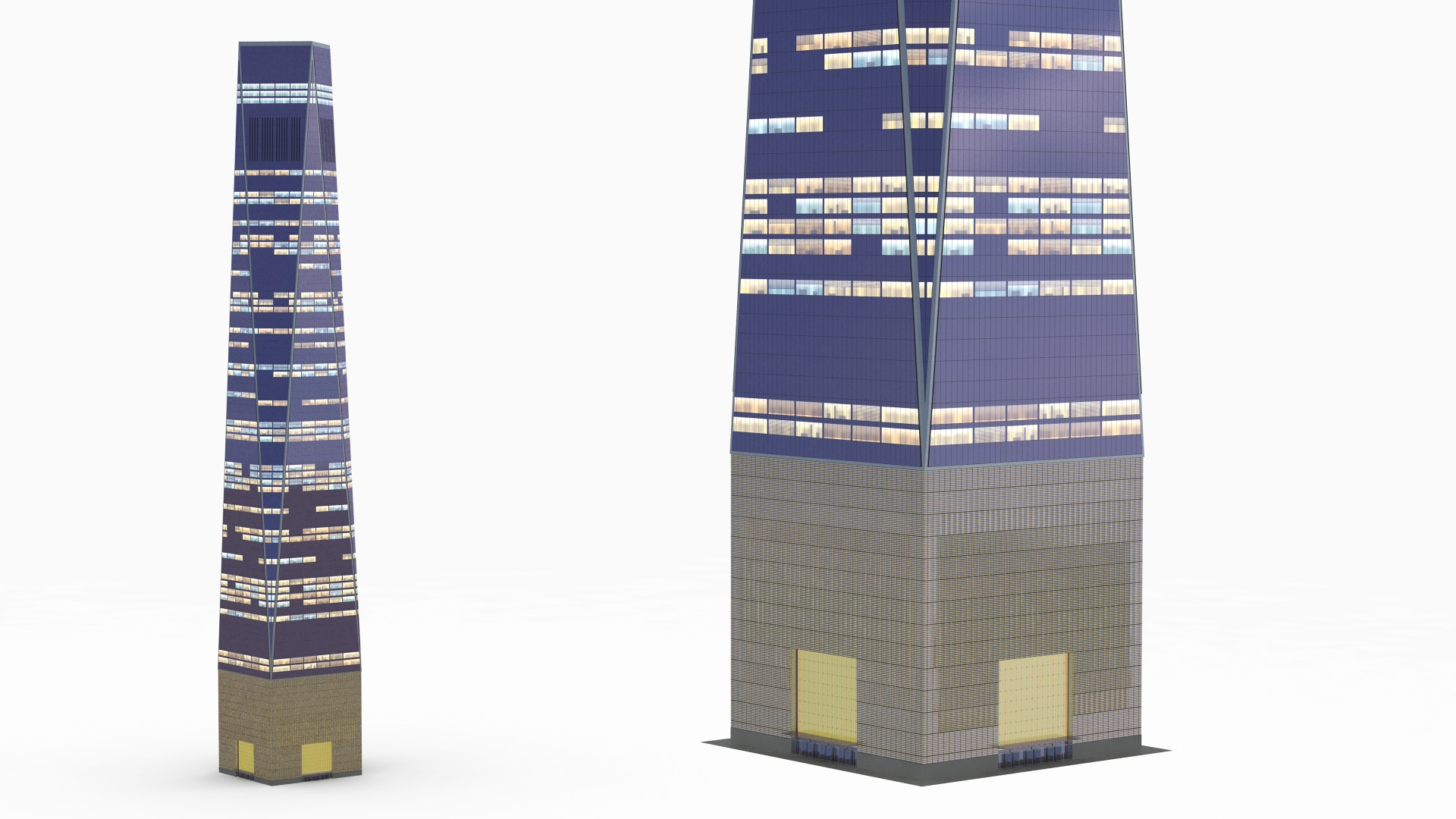 Modern Skyscraper Night Glow 3D Model - TurboSquid 1788434