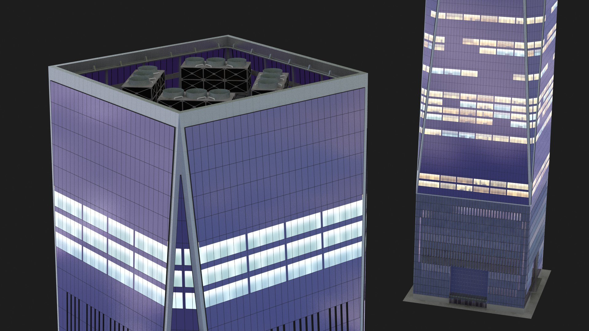 Modern Skyscraper Night Glow 3D Model - TurboSquid 1788434