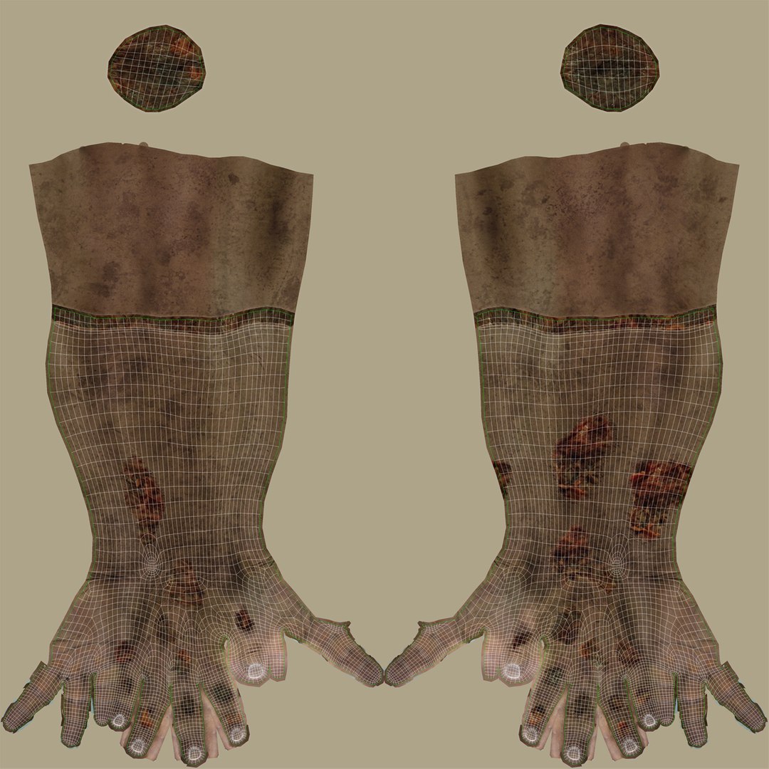 zombie hands pose 2 3ds