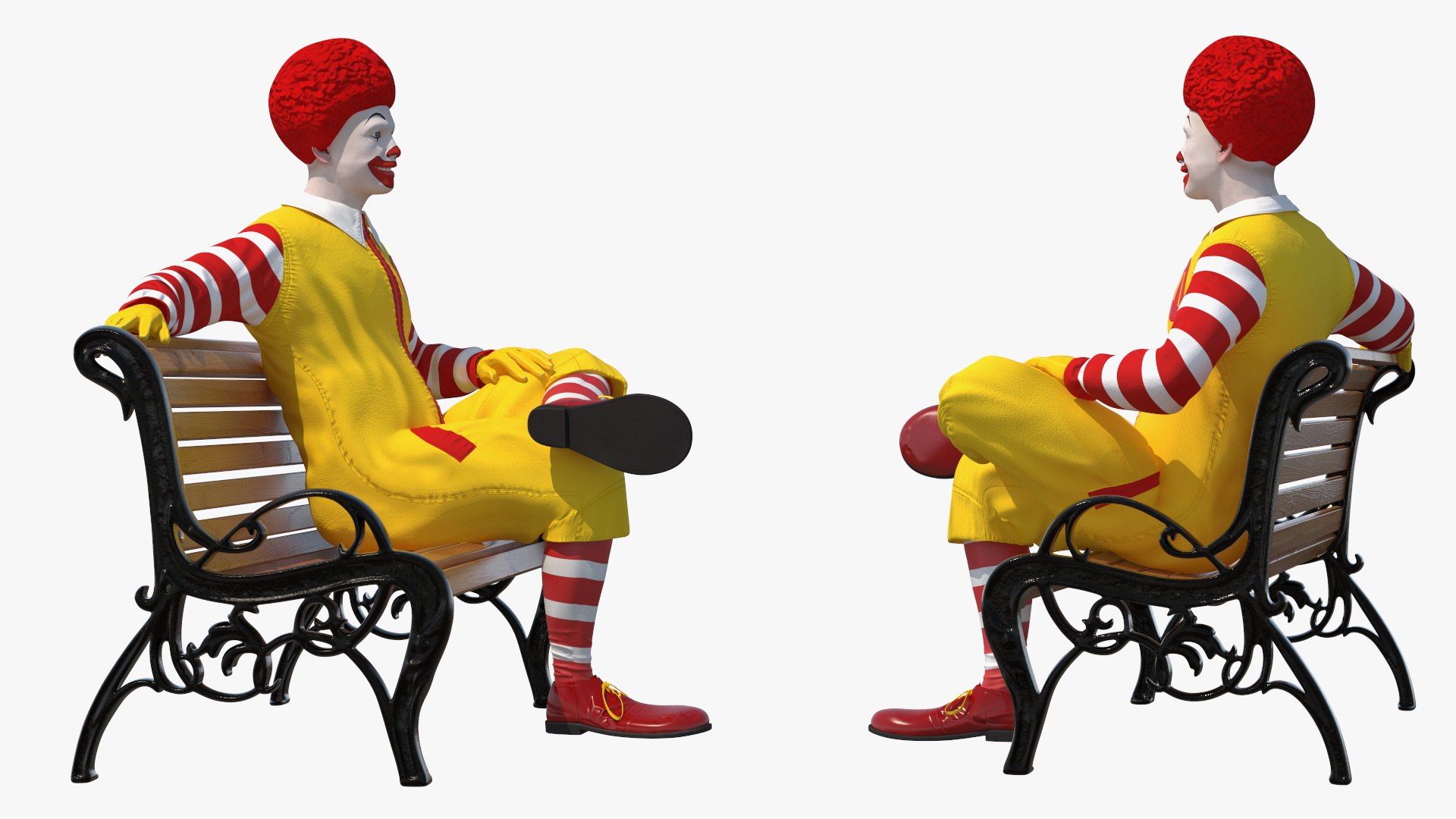 McDonalds Clown Bench Sitting Pose 3D Model - TurboSquid 2337701