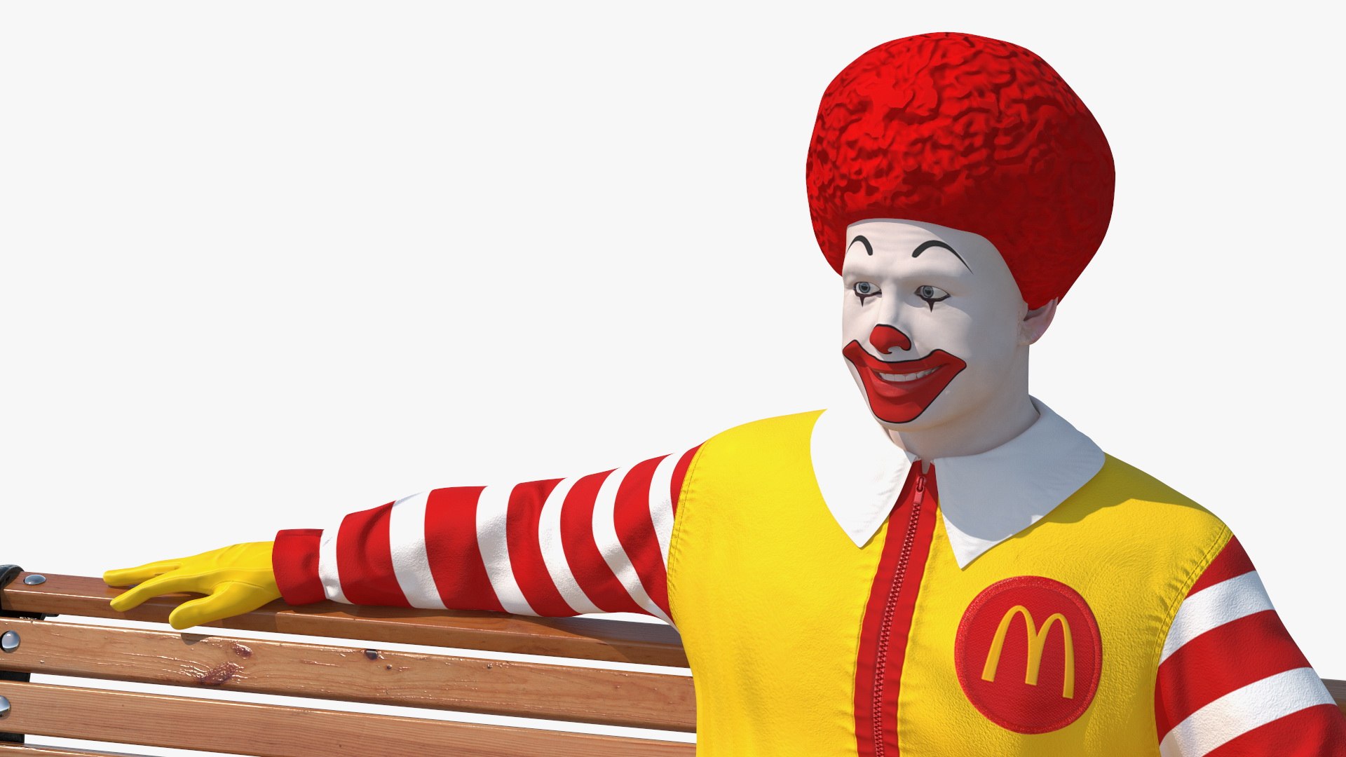 McDonalds Clown Bench Sitting Pose 3D Model - TurboSquid 2337701