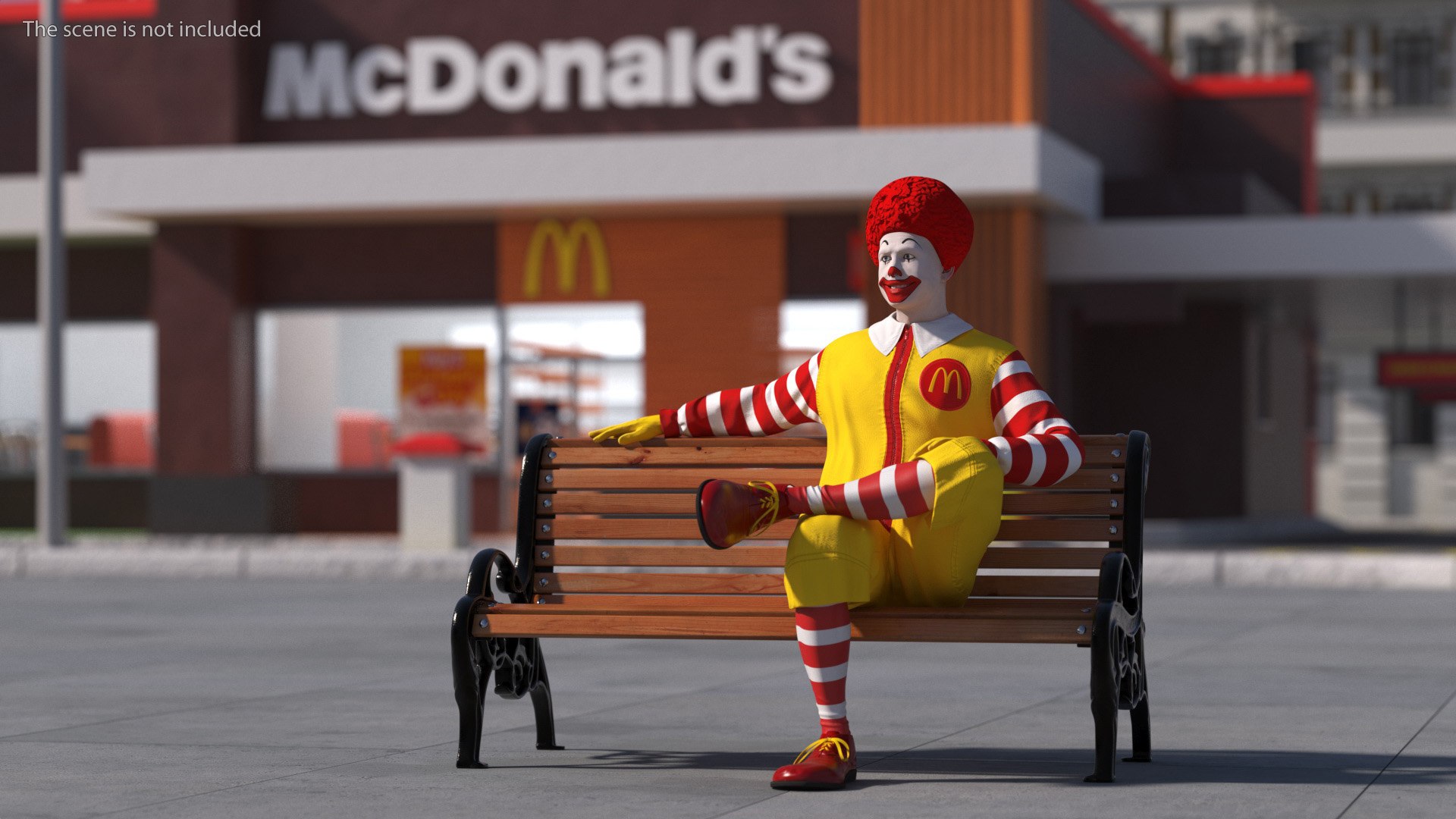 McDonalds Clown Bench Sitting Pose 3D Model - TurboSquid 2337701