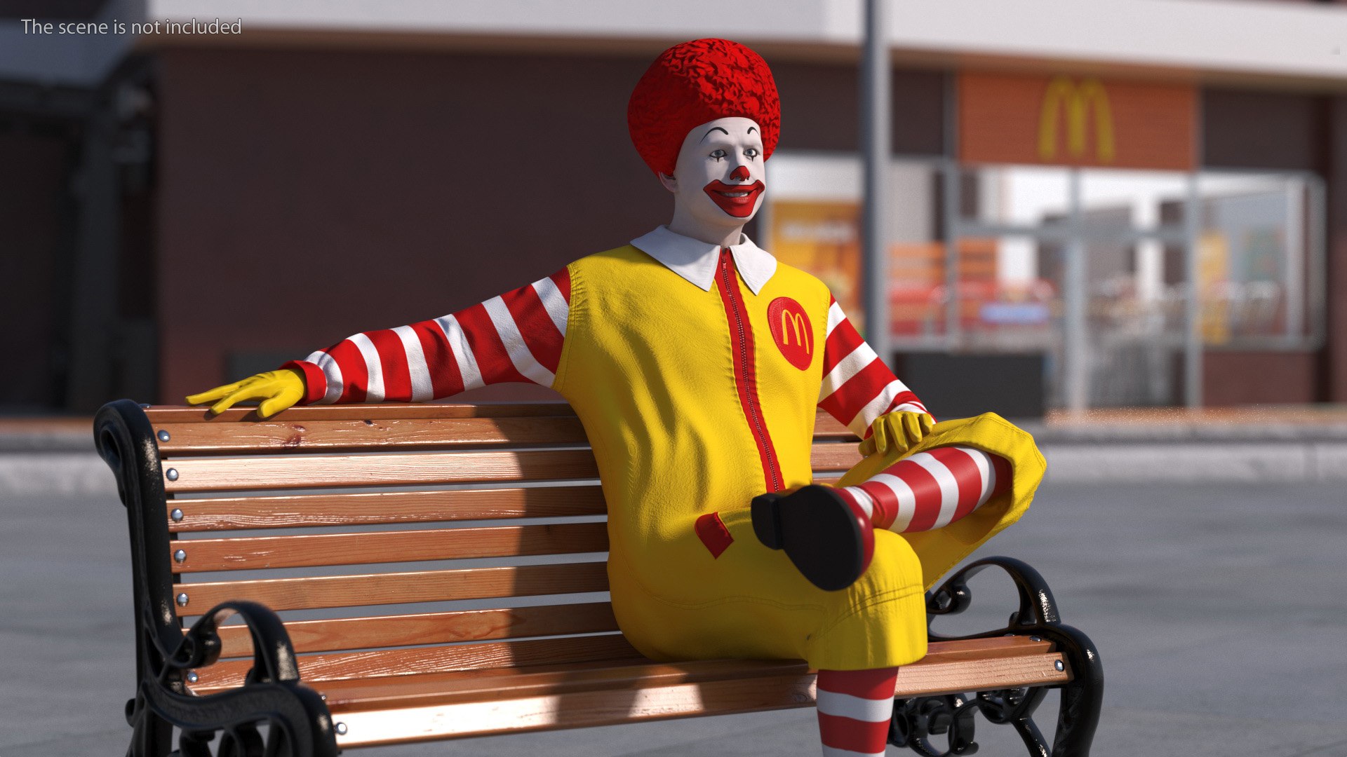 McDonalds Clown Bench Sitting Pose 3D Model - TurboSquid 2337701