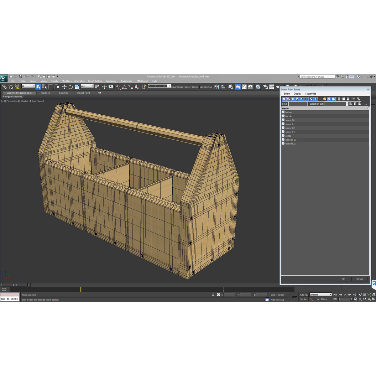 3d model wooden tool box