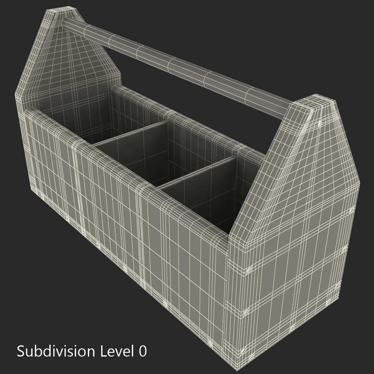 3d model wooden tool box
