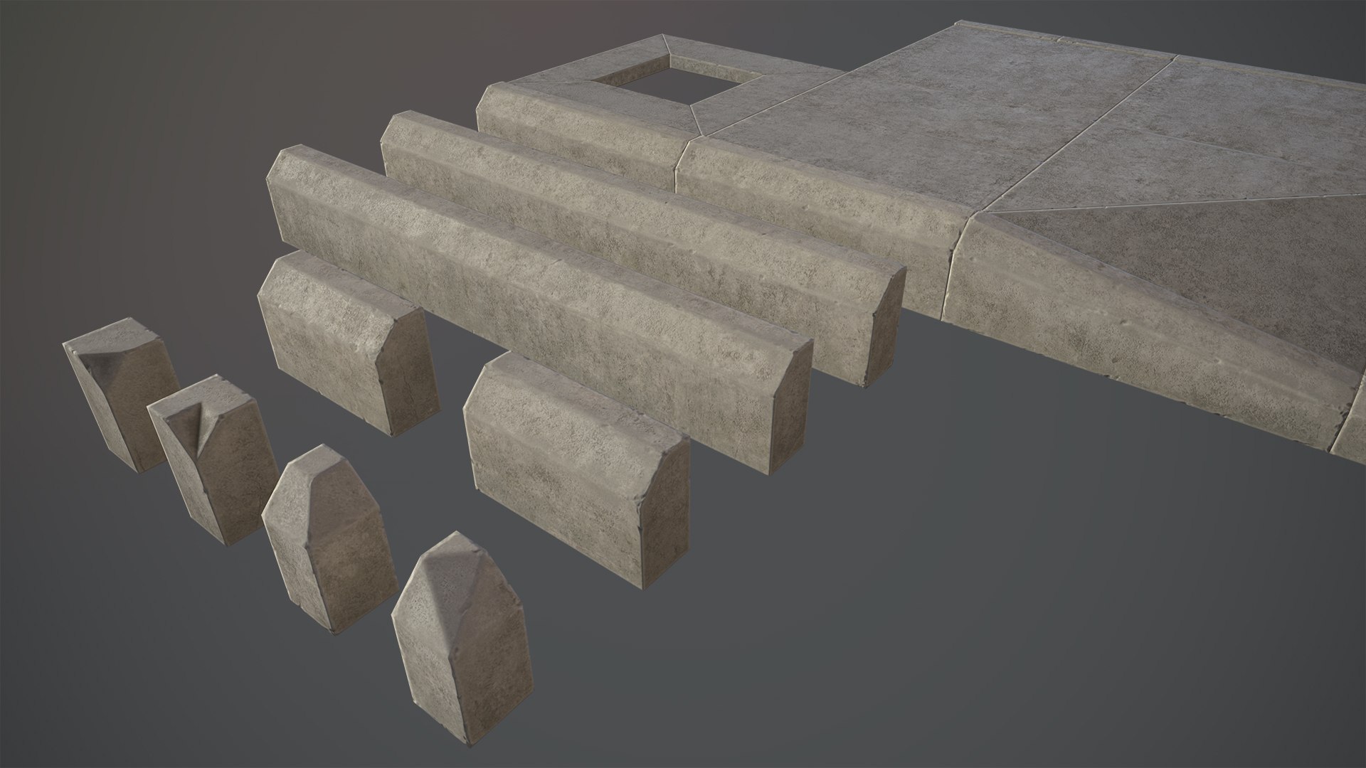 3D Modular Set Sidewalk - - TurboSquid 1371553