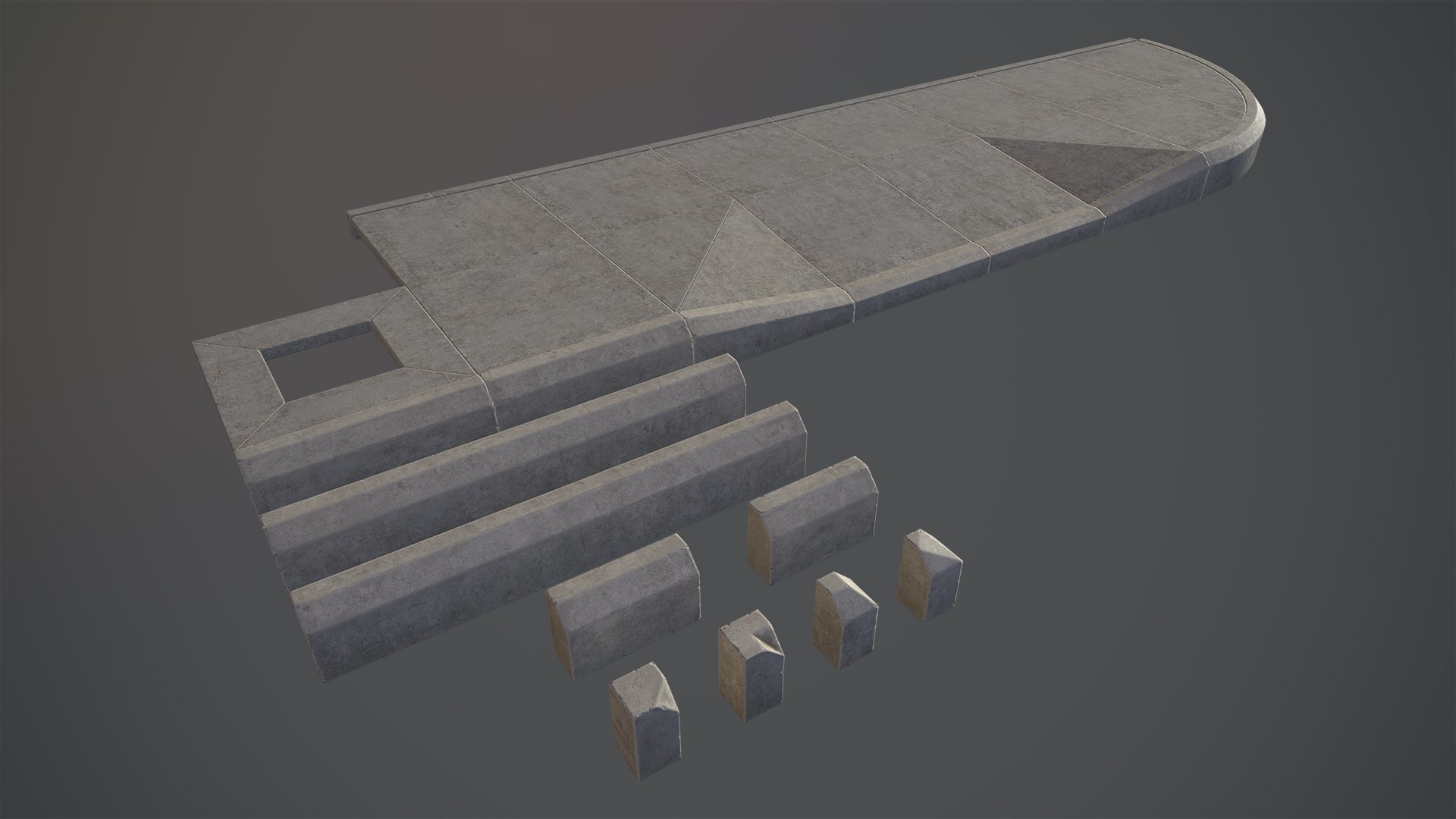 3D Modular Set Sidewalk - - TurboSquid 1371553