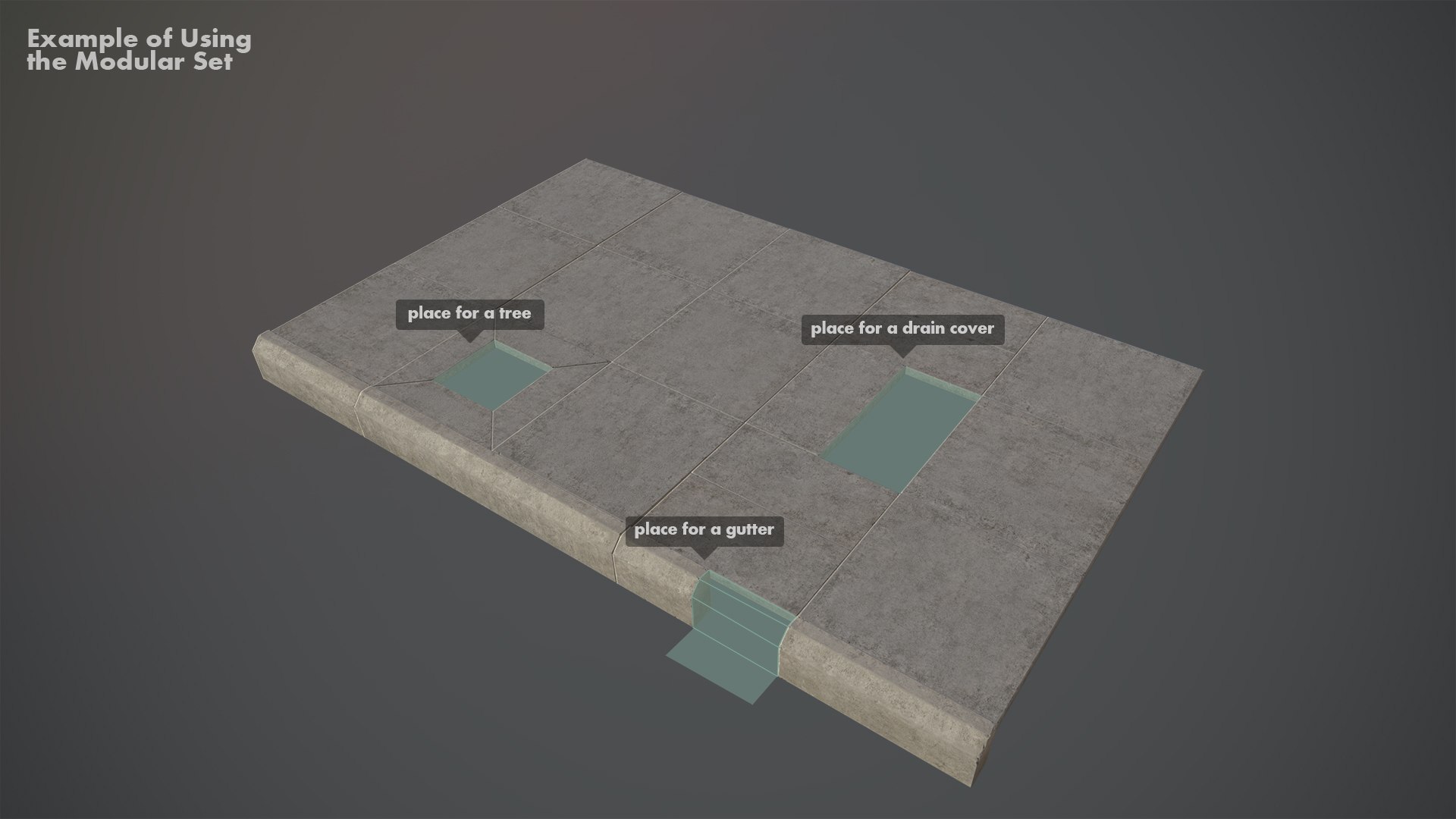 3D Modular Set Sidewalk - - TurboSquid 1371553