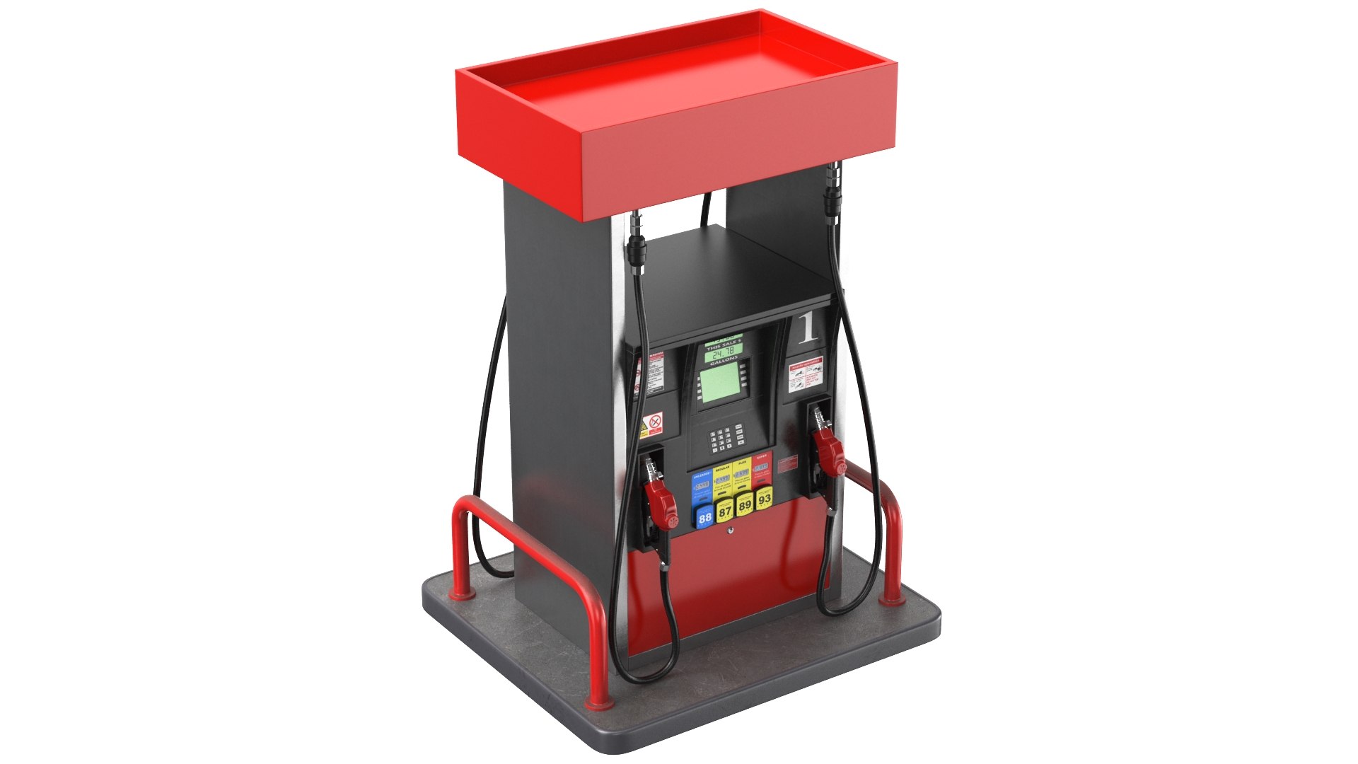 Detailed Fuel Gas Pump 3D Model - TurboSquid 2017997
