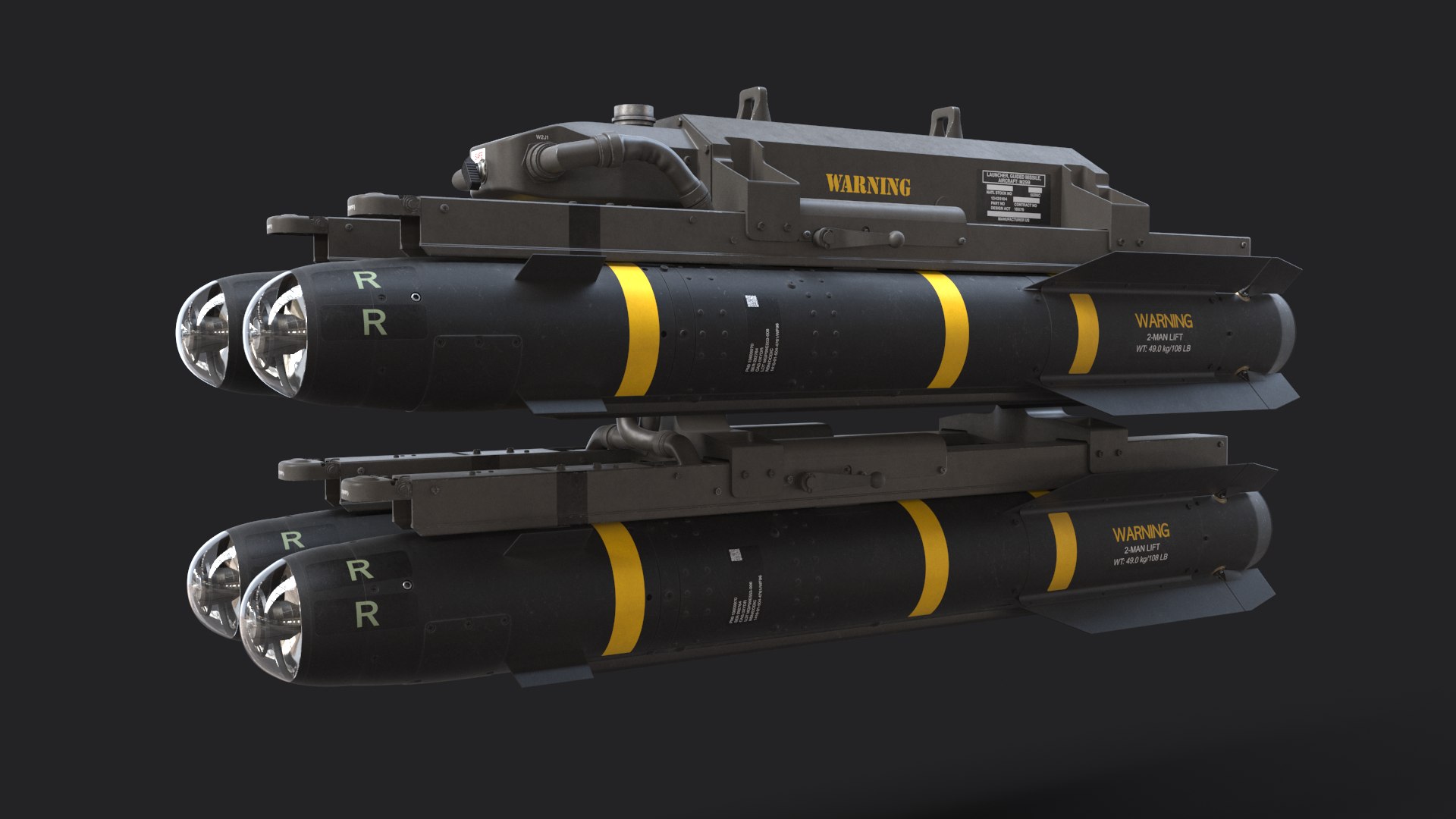 AGM-114R Hellfire with M299 Launcher 3D model - TurboSquid 2021207