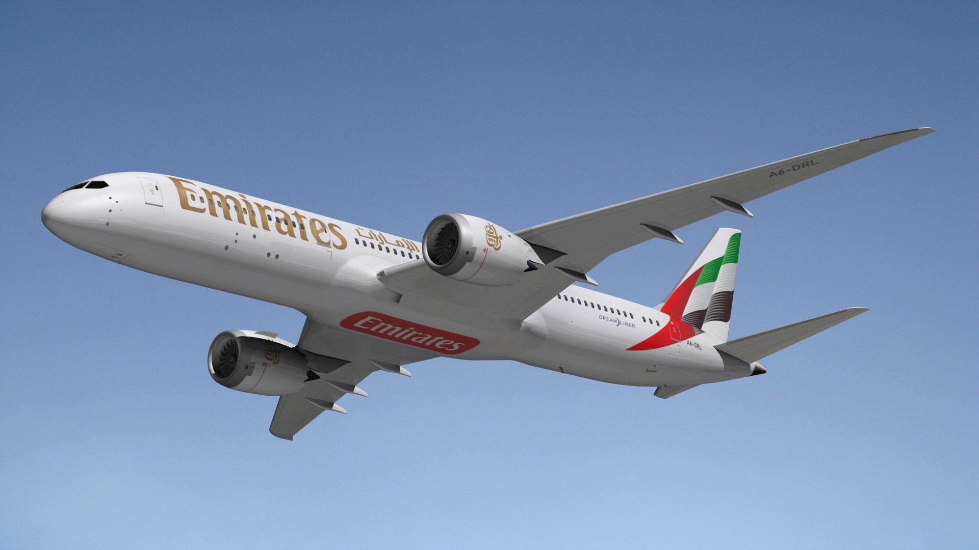 Boeing 789 Emirates 3D Model - TurboSquid 2155371