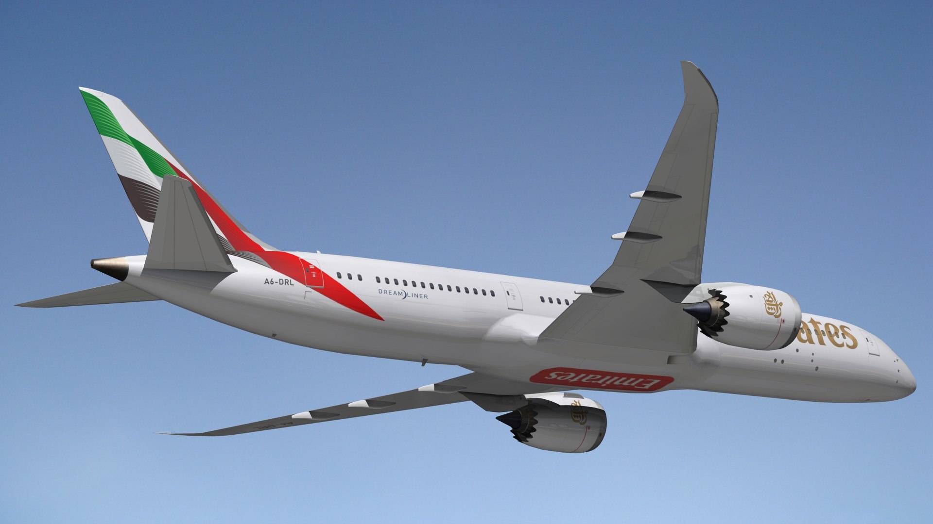 Boeing 789 Emirates 3D Model - TurboSquid 2155371