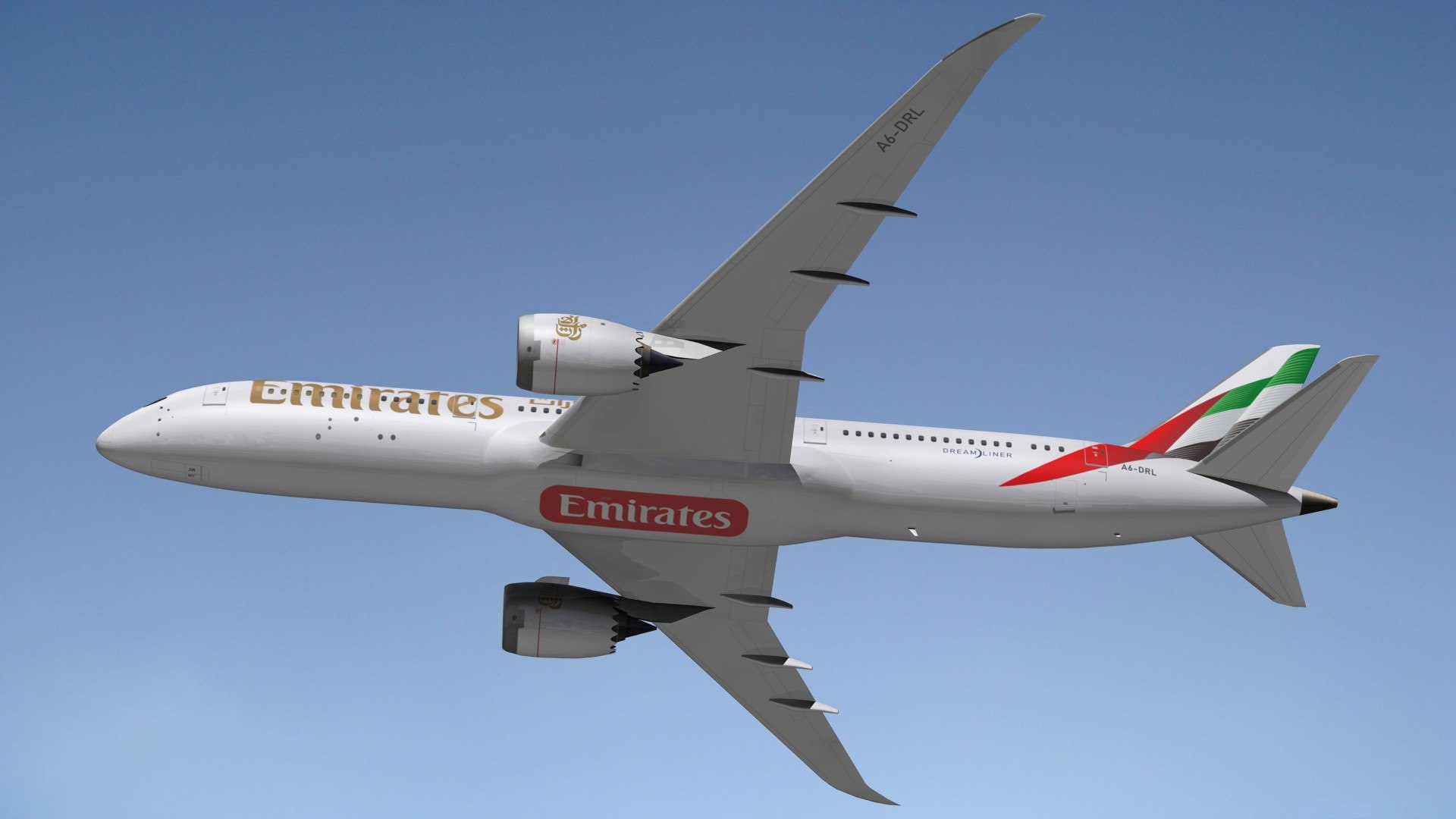 Boeing 789 Emirates 3D Model - TurboSquid 2155371