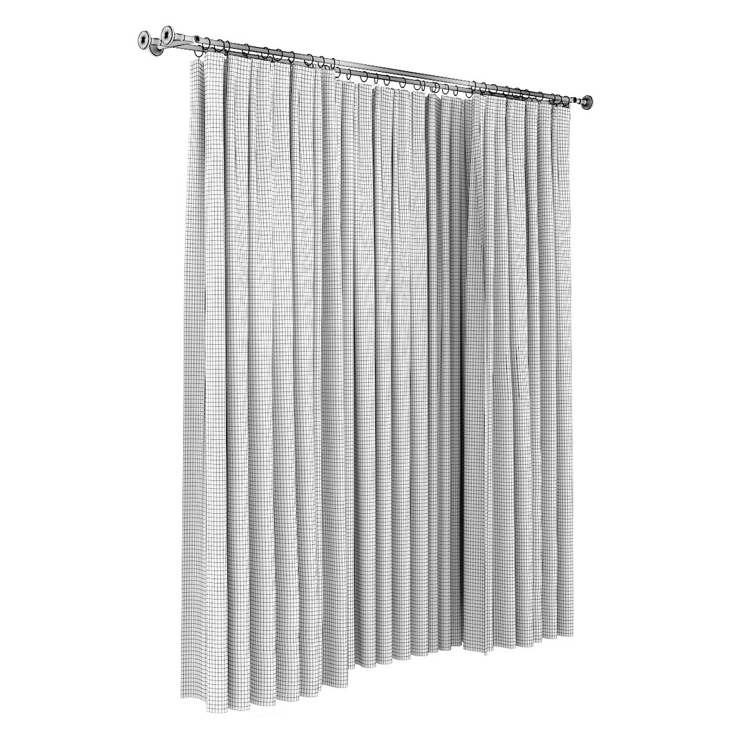 white curtains 3d model