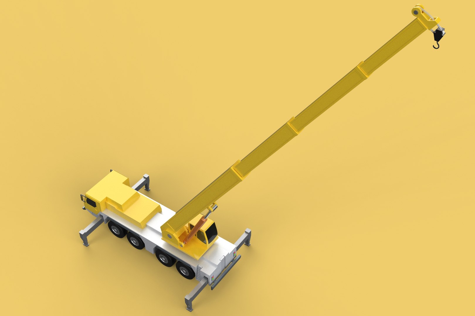 3D LIEBHERR LTM 1070 TELESCOPIC MOBILE CRANE EXTENDED BOOM TRUCK ...