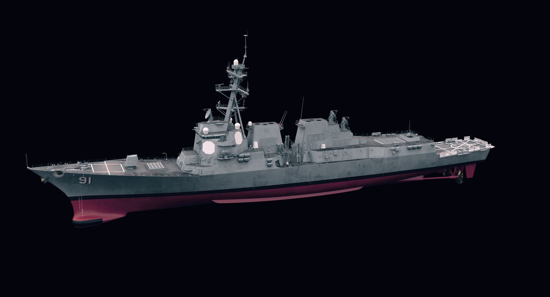 3d Model Uss Ddg 91