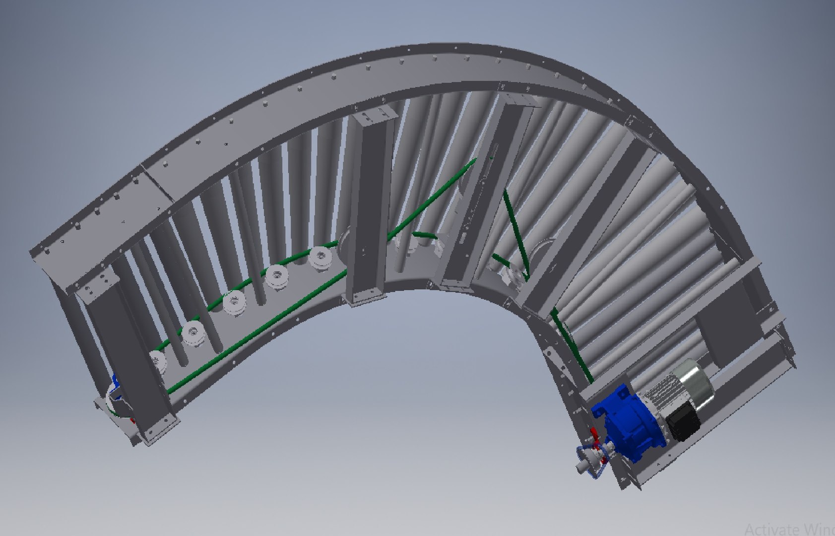 3D Curve Belt Conveyor 3D CAD Model Model - TurboSquid 1976858