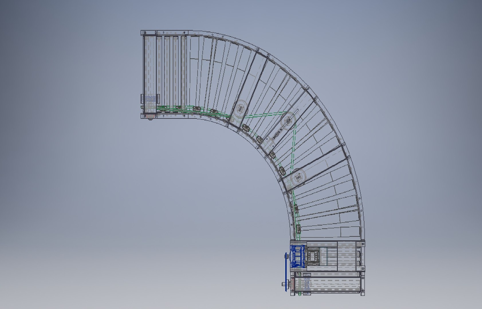 3D Curve Belt Conveyor 3D CAD Model Model - TurboSquid 1976858