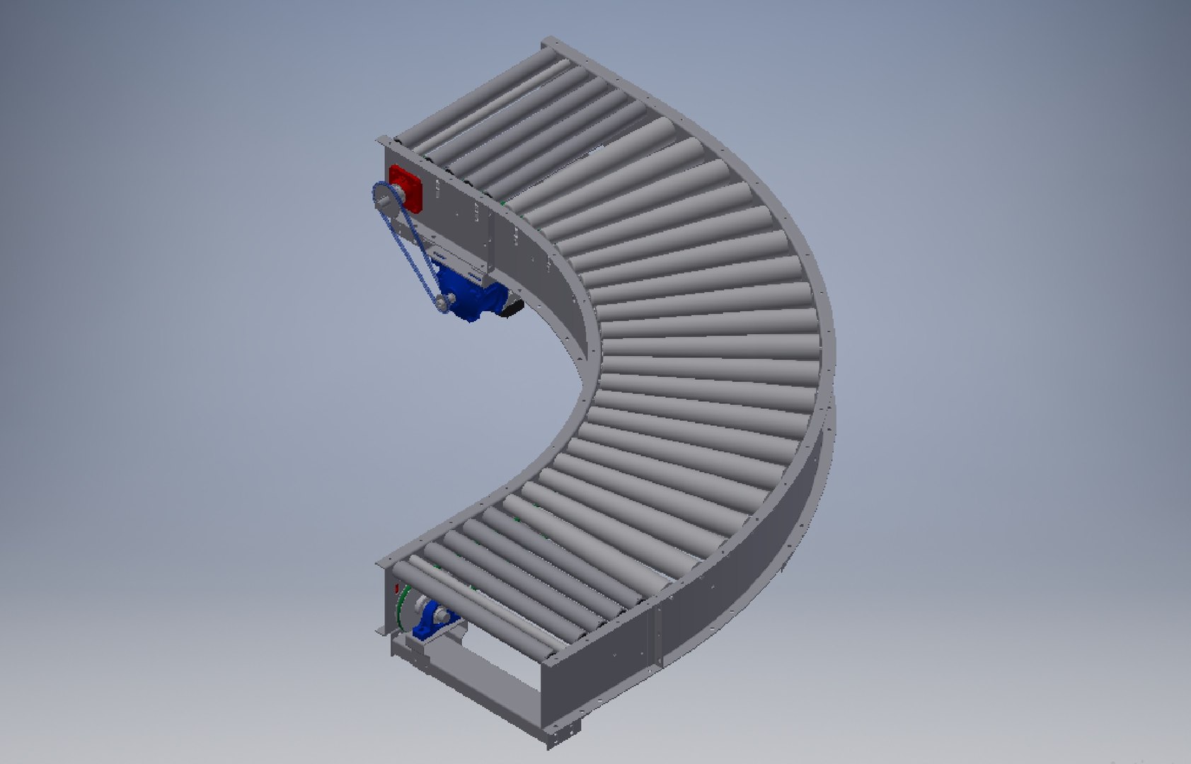 3D Curve Belt Conveyor 3D CAD Model model - TurboSquid 1976858