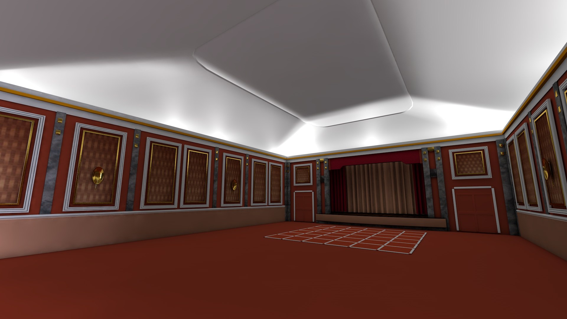 Ballroom 3D Model - TurboSquid 2107029