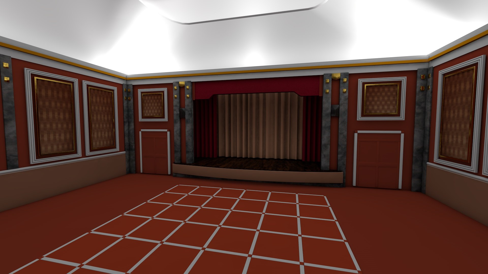 Ballroom 3D Model - TurboSquid 2107029