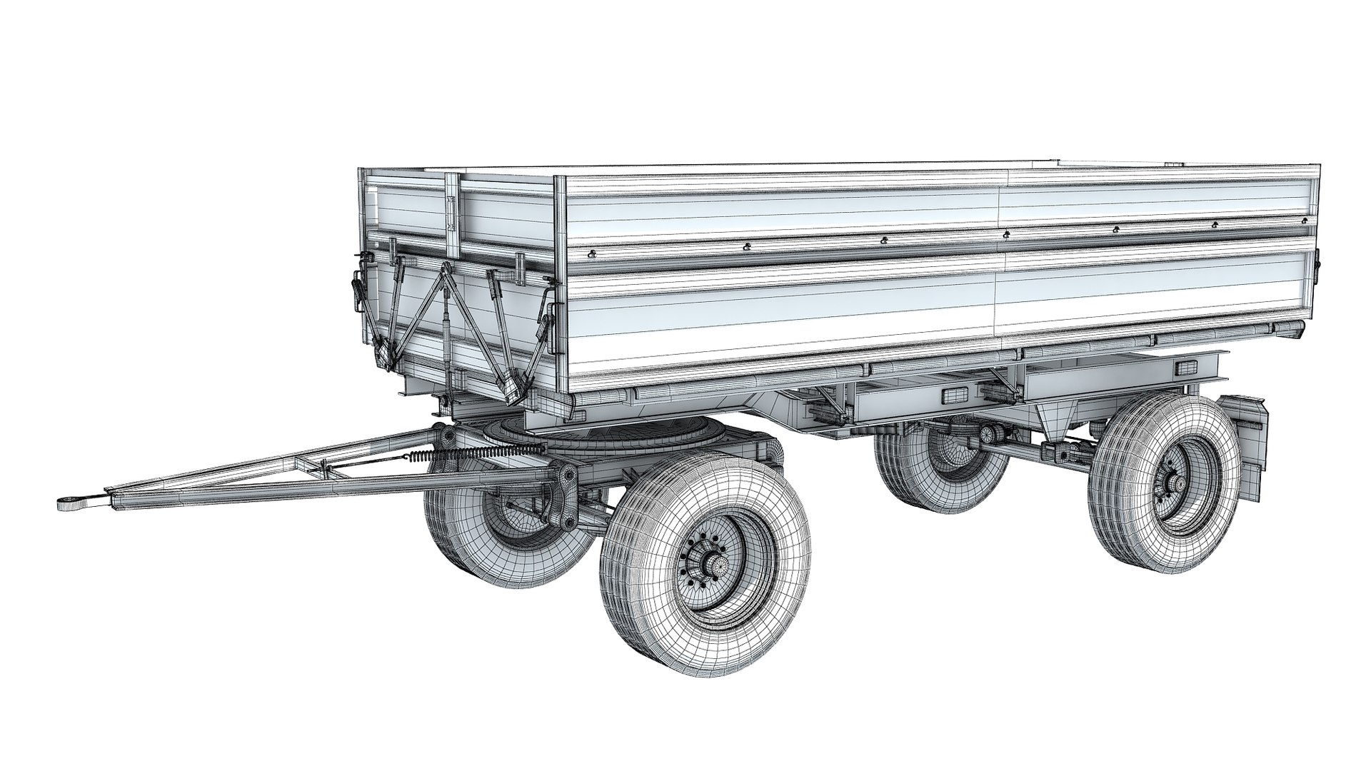 3D Farm Trailer Model - TurboSquid 2031648