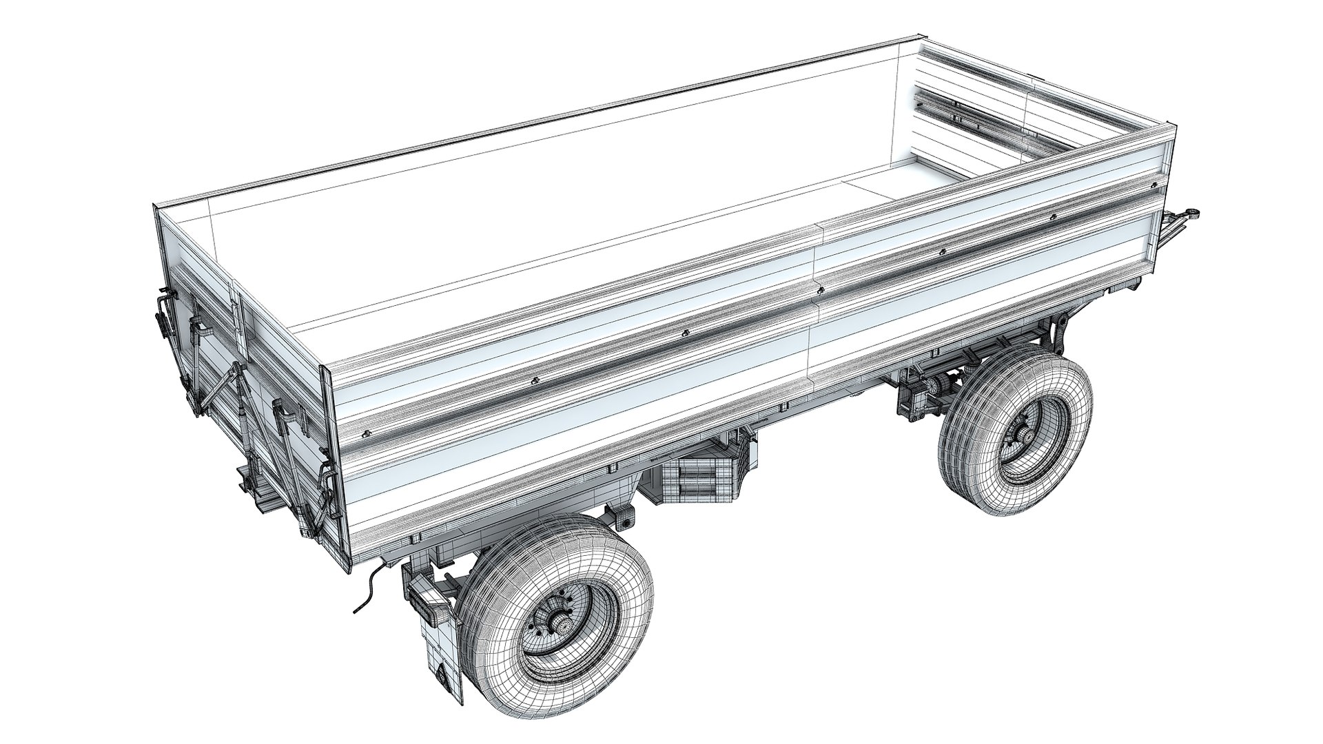 3D Farm Trailer Model - TurboSquid 2031648