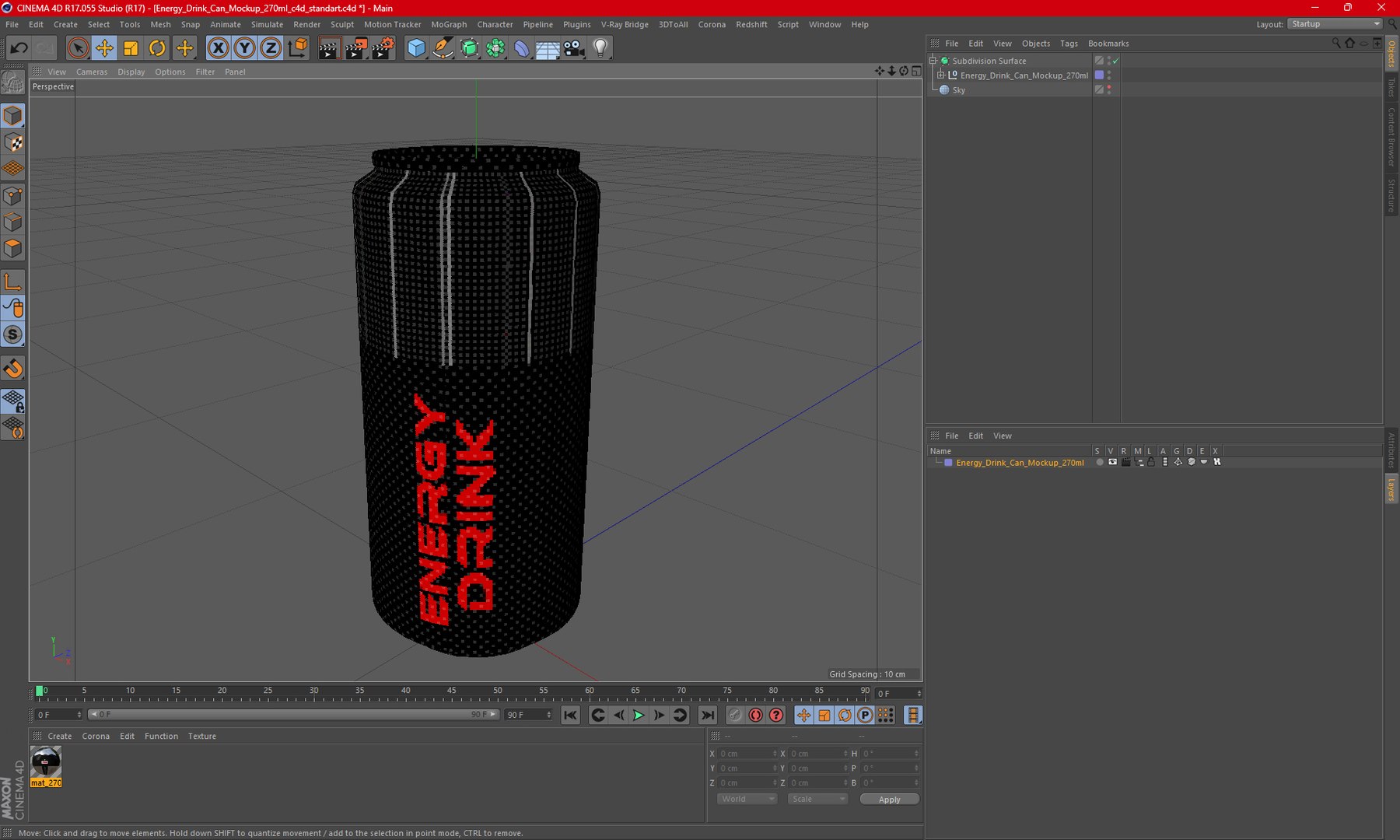 3D Energy Drink Can Mockup 270ml Model - TurboSquid 2055947