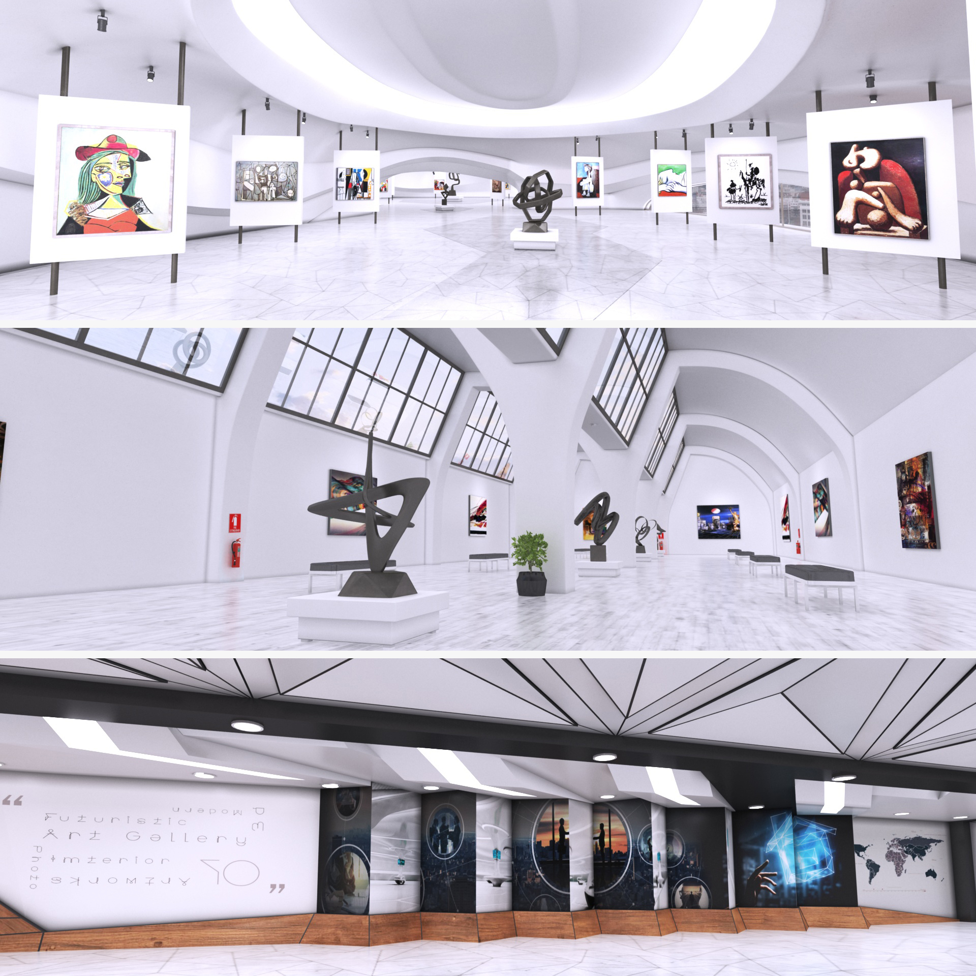 3D Futuristic Art Gallery Collection model - TurboSquid 1815302