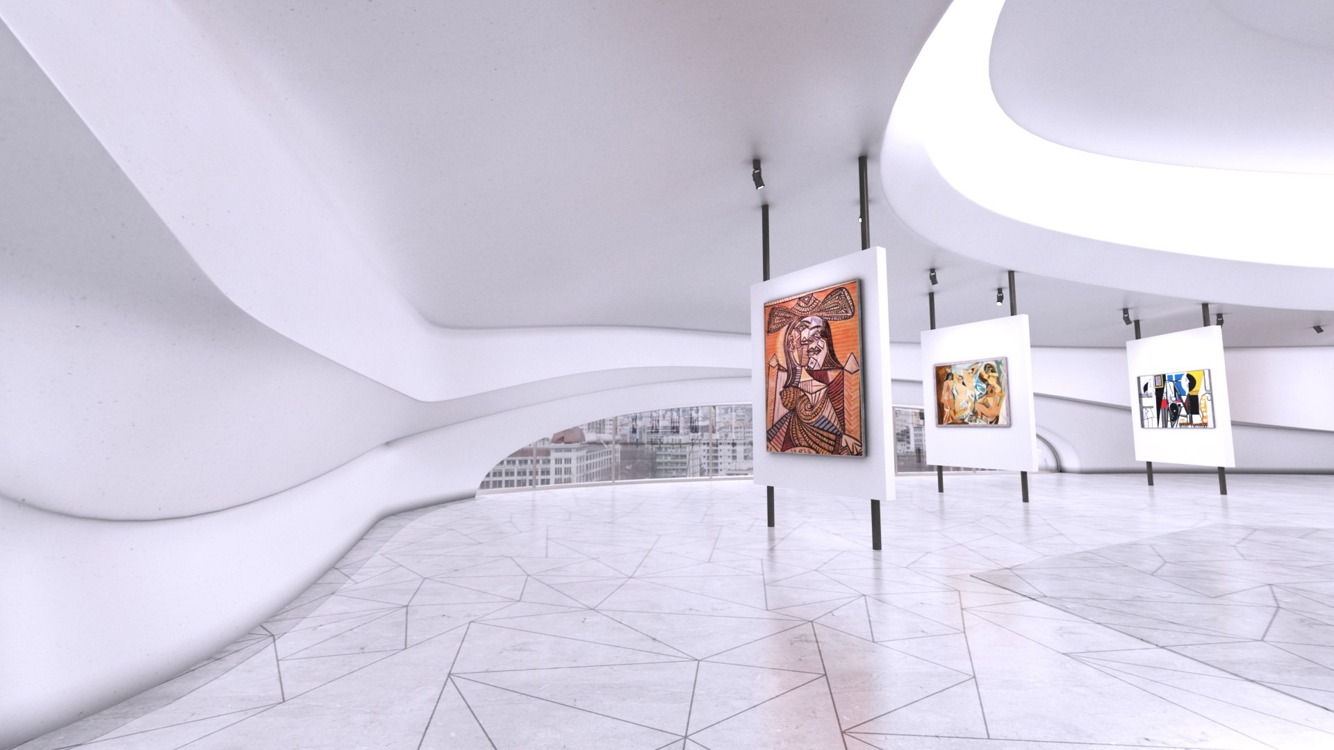 3D Futuristic Art Gallery Collection model - TurboSquid 1815302