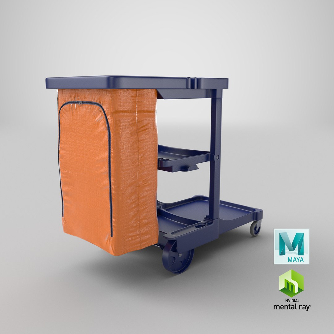 3D multi shelf cleaning cart - TurboSquid 1626374