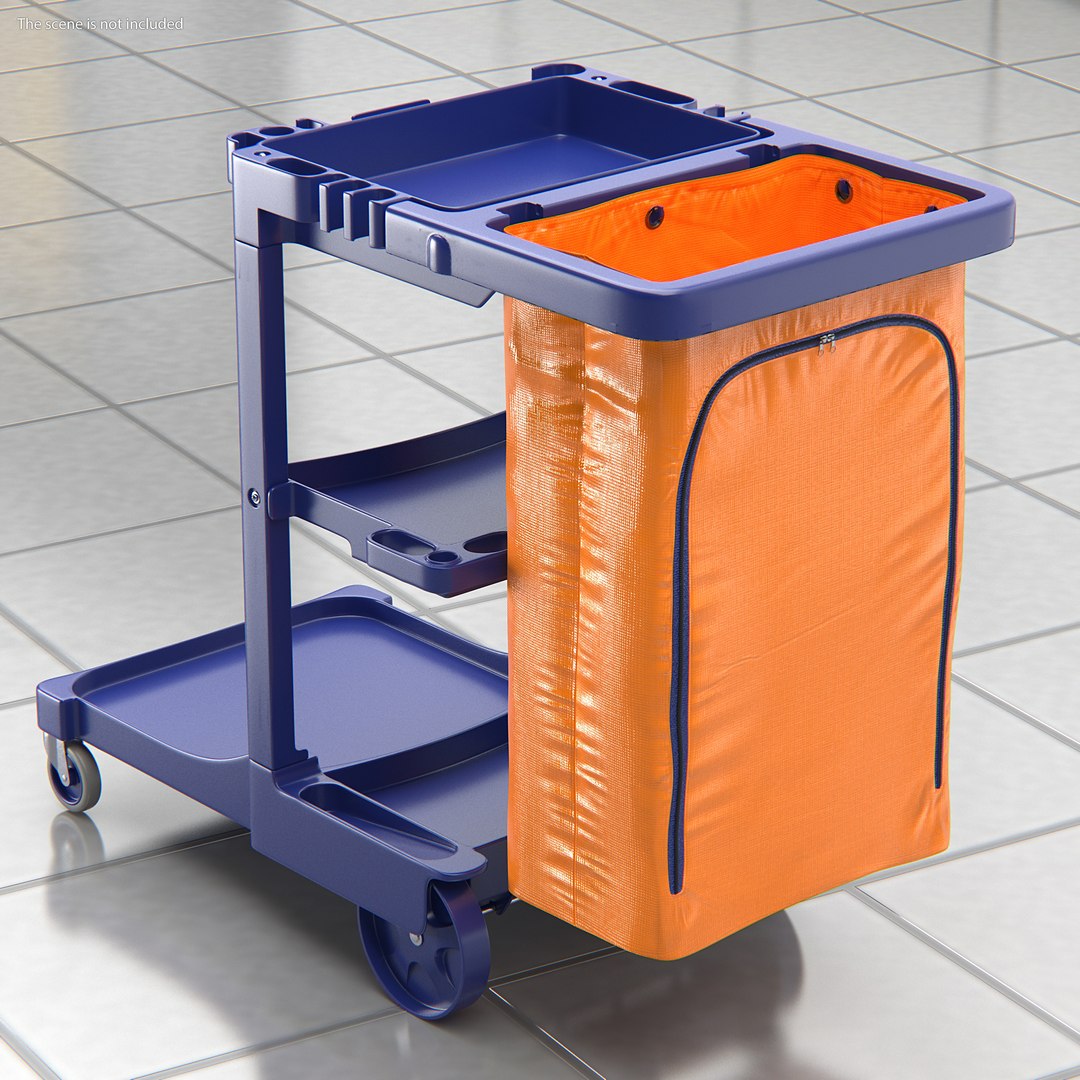 3D multi shelf cleaning cart - TurboSquid 1626374