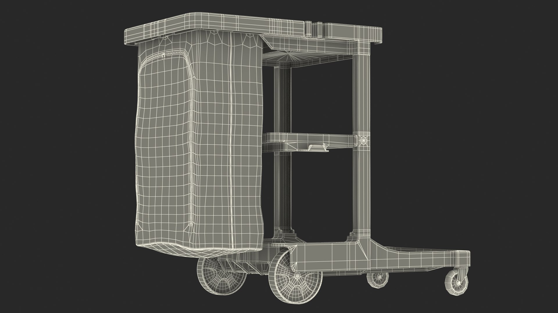 3D multi shelf cleaning cart - TurboSquid 1626374
