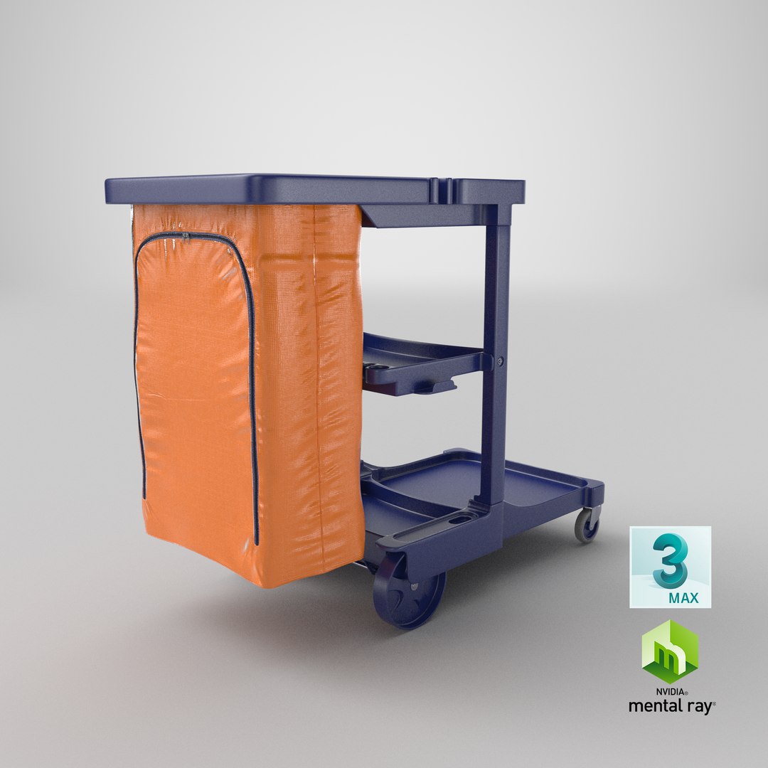 3D multi shelf cleaning cart - TurboSquid 1626374