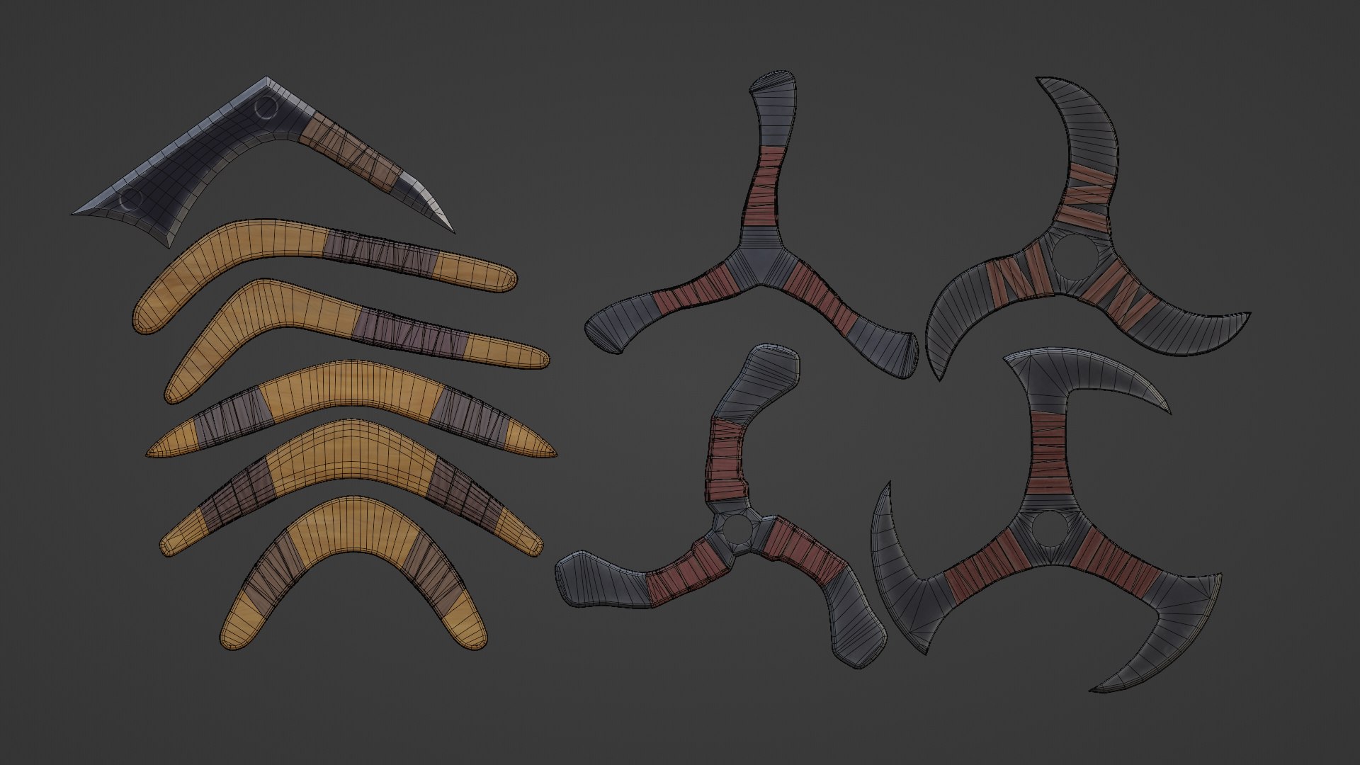 Boomerangs Throwing Weapon 3D Model - TurboSquid 2247873
